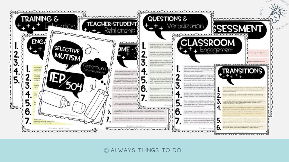 Selective Mutism IEP/504 Goals, Choice of Therapy, Activities & How to ...